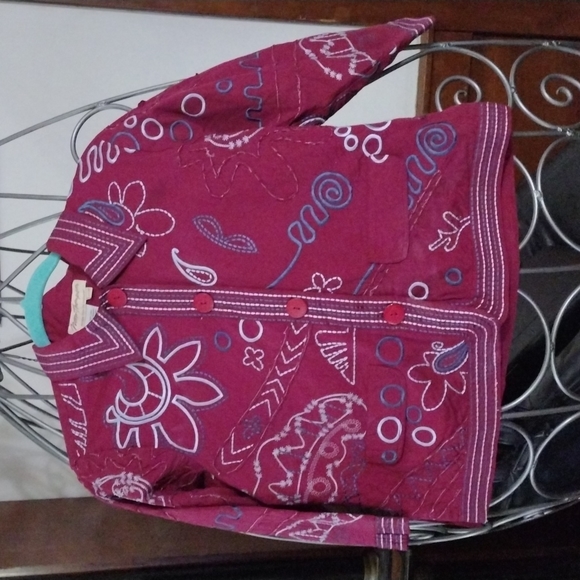 Norm Thompson | Jackets & Coats | Vintage Norm Thompson Red Embroidered ...